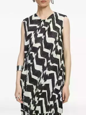 JNBY Zigzag-print Mini Dress - Black