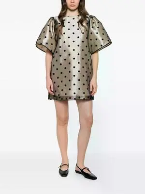 PARLOR Polka-dot Puff-sleeve Mini Dress