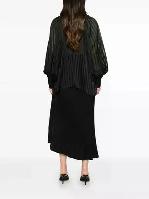 PARLOR Striped Pussy-bow Blouse