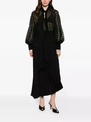 PARLOR Pleated Asymmetric Skirt - Black