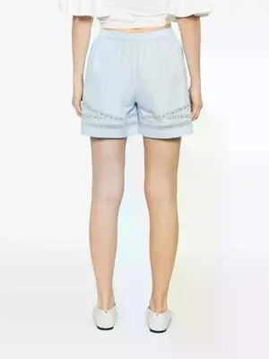 Ermanno Scervino Cotton Lace-trimmed Shorts - Blue