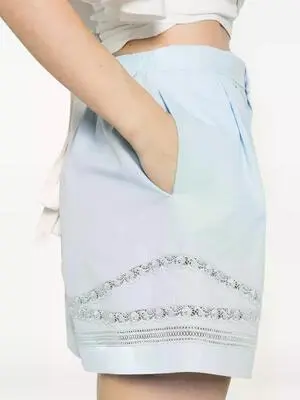 Ermanno Scervino Cotton Lace-trimmed Shorts - Blue
