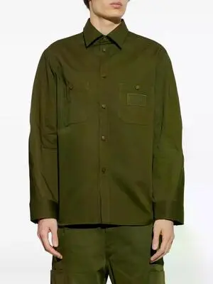 Givenchy Couture Seam Logo-patch Pocket-detail Cotton Shirt