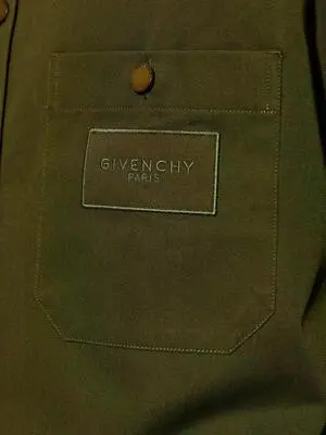 Givenchy Couture Seam Logo-patch Pocket-detail Cotton Shirt