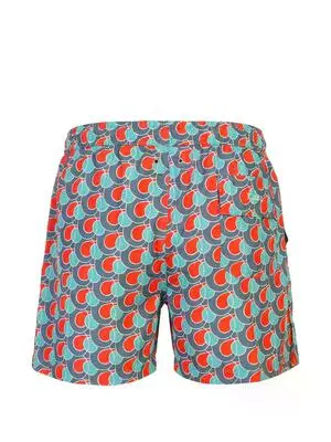 Kiton Geometric-print Swim Shorts - Blue