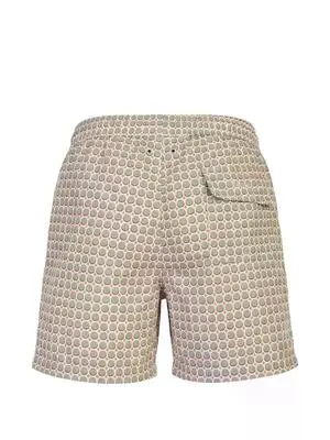 Kiton Geometric-print Swim Shorts - Neutrals