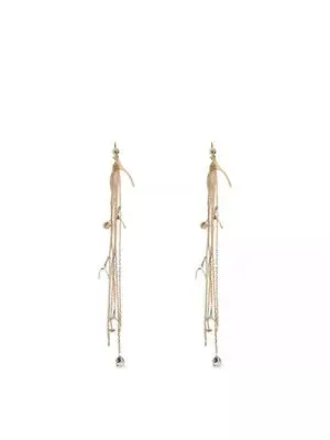 Alexander McQueen Wishbone Crystal-embellished Drop Earrings - Gold