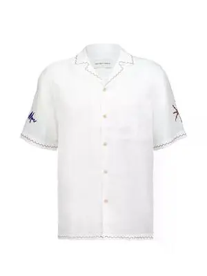 Frescobol Carioca Alves Embroidered Linen Shirt - White
