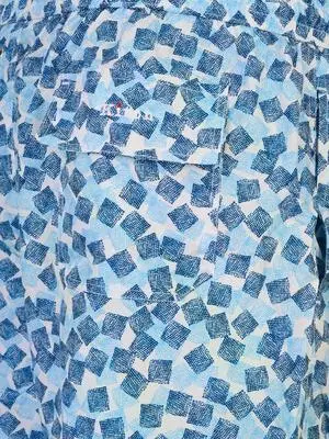 Kiton Geometric-print Swim Shorts - Blue