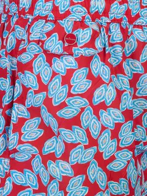 Kiton Geometric-print Drawstring Swim Shorts - Red