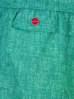 Kiton Crosshatch Texture Drawstring Swim Shorts - Green