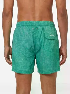 Kiton Crosshatch Texture Drawstring Swim Shorts - Green