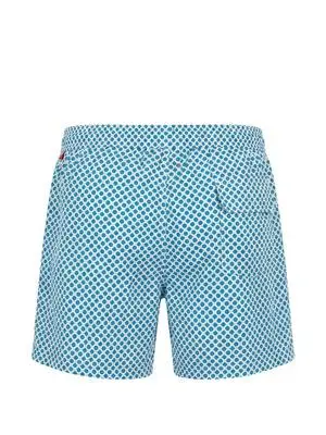Kiton Geometric-print Swim Shorts - White
