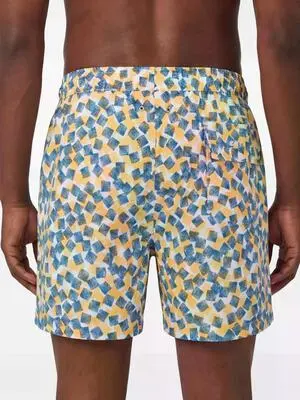 Kiton Geometric-print Swim Shorts