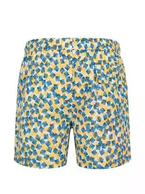 Kiton Geometric-print Swim Shorts
