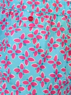 Kiton Geometric-print Swim Shorts - Blue