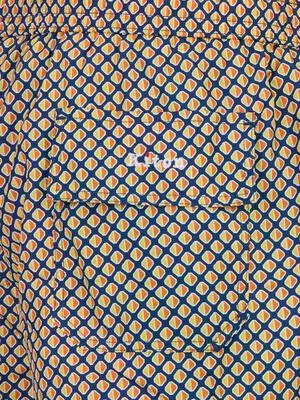 Kiton Geometric-print Swim Shorts - Blue