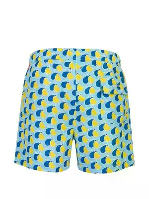 Kiton Abstract-print Swim Shorts - Blue