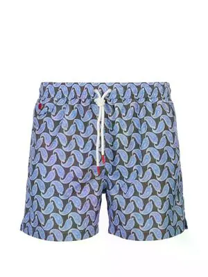 Kiton Paisley-print Swim Shorts - Grey