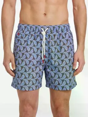 Kiton Paisley-print Swim Shorts - Grey