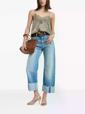 IRO PARIS Lace-trim Satin Camisole Top - Green
