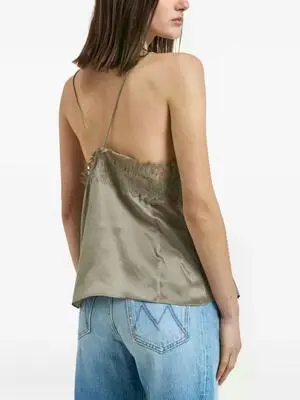 IRO PARIS Lace-trim Satin Camisole Top - Green