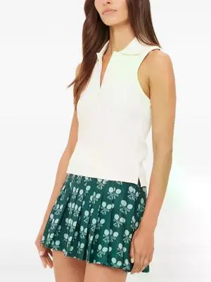 The Upside Collared Sleeveless Polo Top - Neutrals