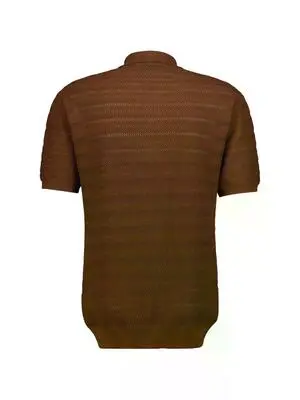 Frescobol Carioca Vidal Chevron-knit Polo Shirt - Brown