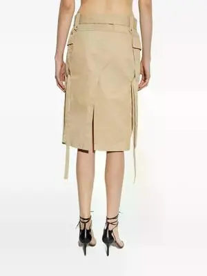 Alexander McQueen Belted Midi Cargo Skirt - Neutrals