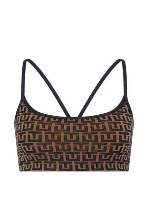The Upside Castilla Bowie Geometric-print Bra - Neutrals