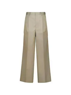 Auralee Pleated Wool Trousers - Neutrals