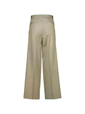 Auralee Pleated Wool Trousers - Neutrals