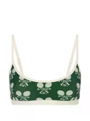 The Upside Racquet Scoop Bra - Green
