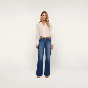 L'Agence Babette Silk Blouse Top - Ecru