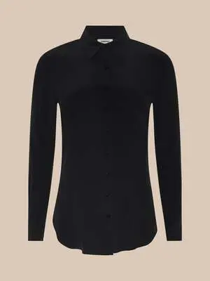 L'Agence Babette Silk Blouse Top - Black