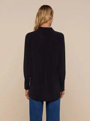 L'Agence Babette Silk Blouse Top - Black