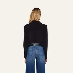 L'Agence Babette Silk Blouse Top - Black