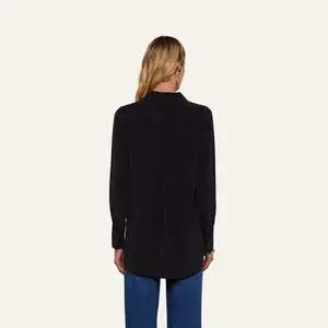 L'Agence Babette Silk Blouse Top - Black