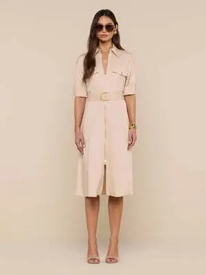 L'Agence Callen Shirt Dress - Biscuit