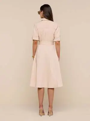 L'Agence Callen Shirt Dress - Biscuit