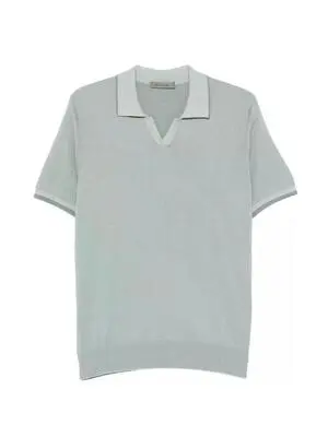 Corneliani Textured-knit V-neck T-shirt - Green