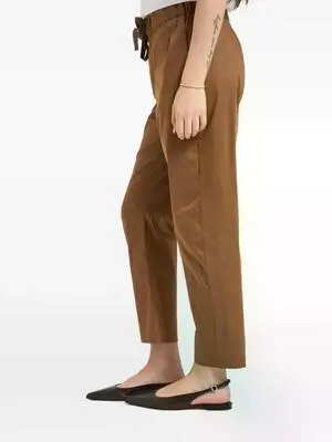 SEMICOUTURE Drawstring-waist Cropped Trousers - Brown