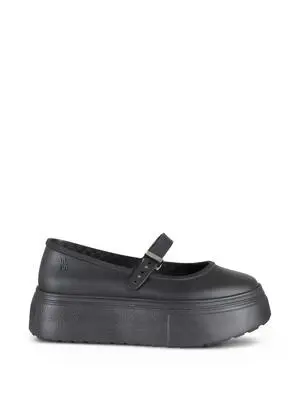 Melissa Platform Buckle-strap Ballet Flats - Black
