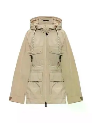 Moncler Beige Multi-pocket Hooded Coat - Neutrals