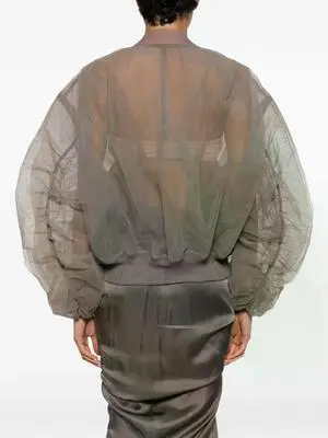 Rick Owens Crinkled Sleeve Bomber Jacket - Brown