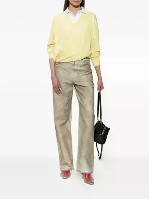 Loewe V-neck Wool Sweater - Yellow