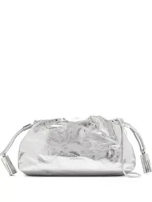 Veronica Beard Metallic Crinkled-effect Clutch