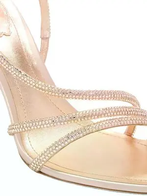 Rene Caovilla 10mm Erin Crystal-embellished Heeled Sandals - Neutrals