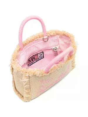 MC2 SAINT BARTH Mini Straw Vanity Tote - Neutrals