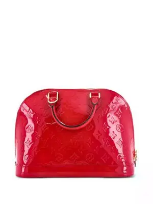 LOUIS VUITTON Alma Handbag Monogram Vernis Pm Satchel - Pink
